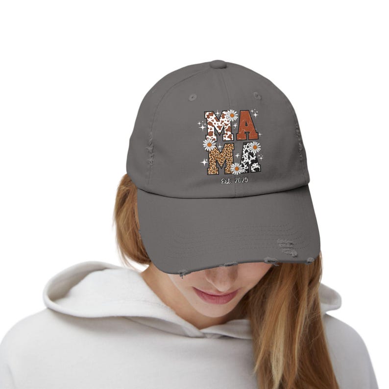 Custom Animal Print Mama Design Cap, Daisy Cap Gift for New Mom, Baby ...