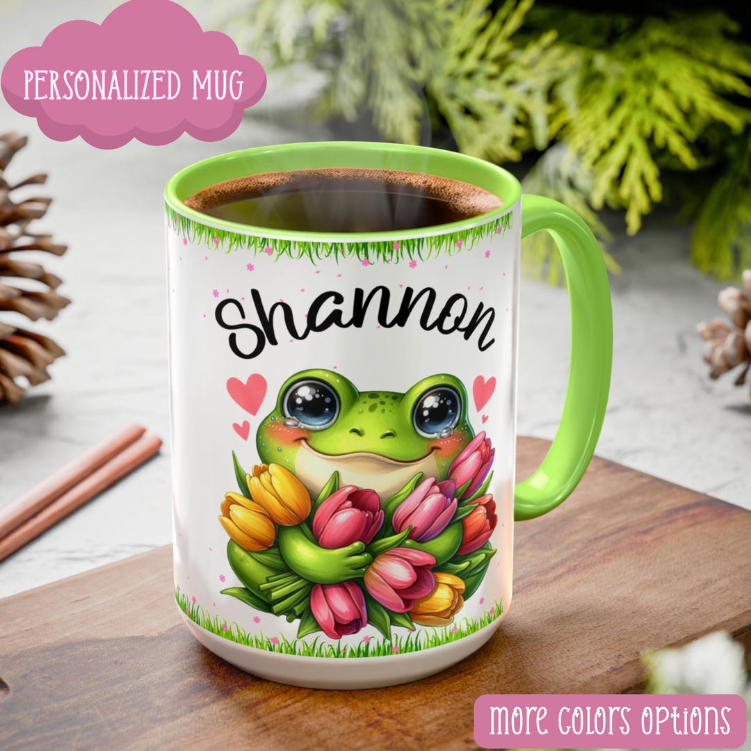Personalized Whimsical Frog Mug, Coffee Cup for Animal Lovers ...