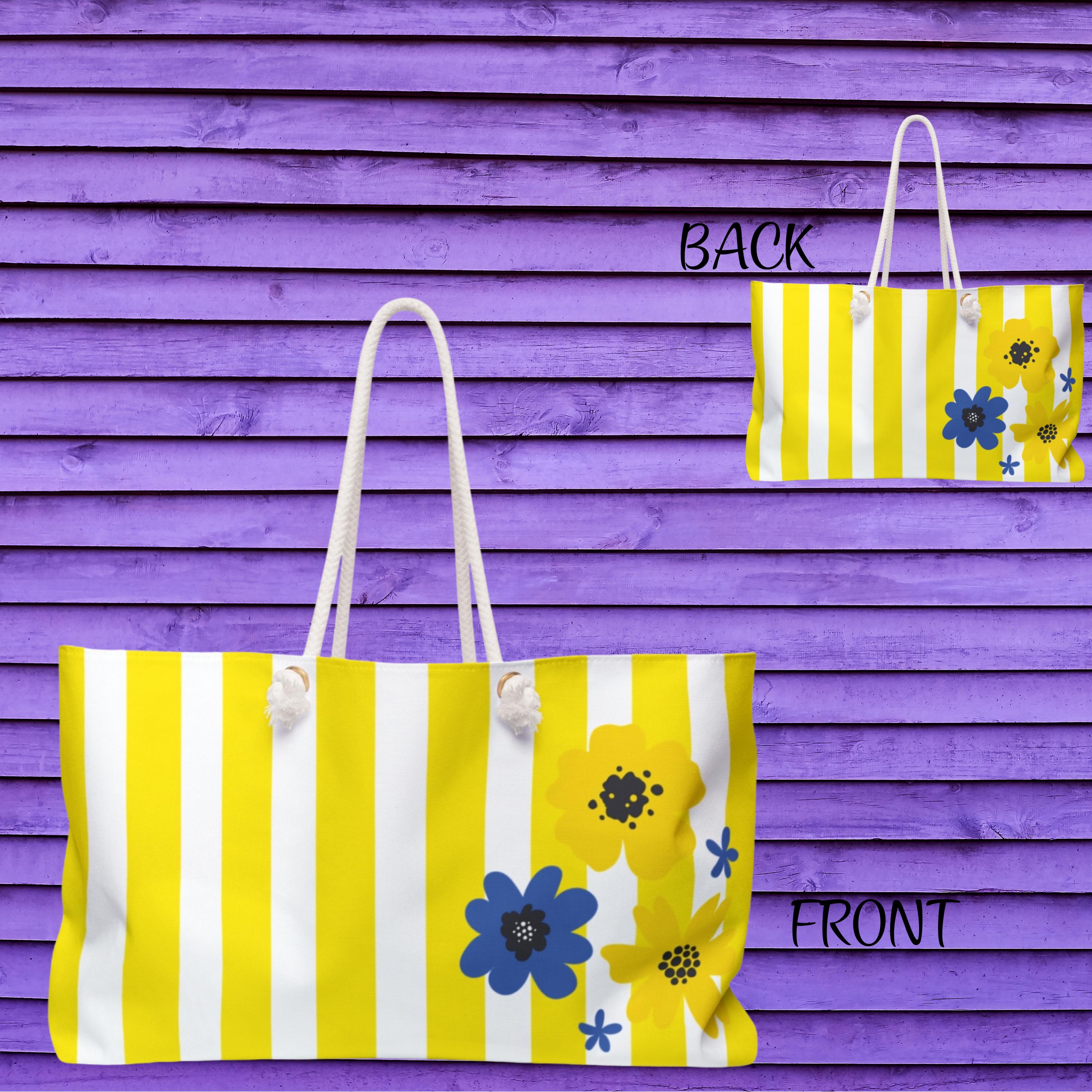 Yellow Cabana Oversized Bag for Woman, Weekend Bag Gift, Travel Bag ...