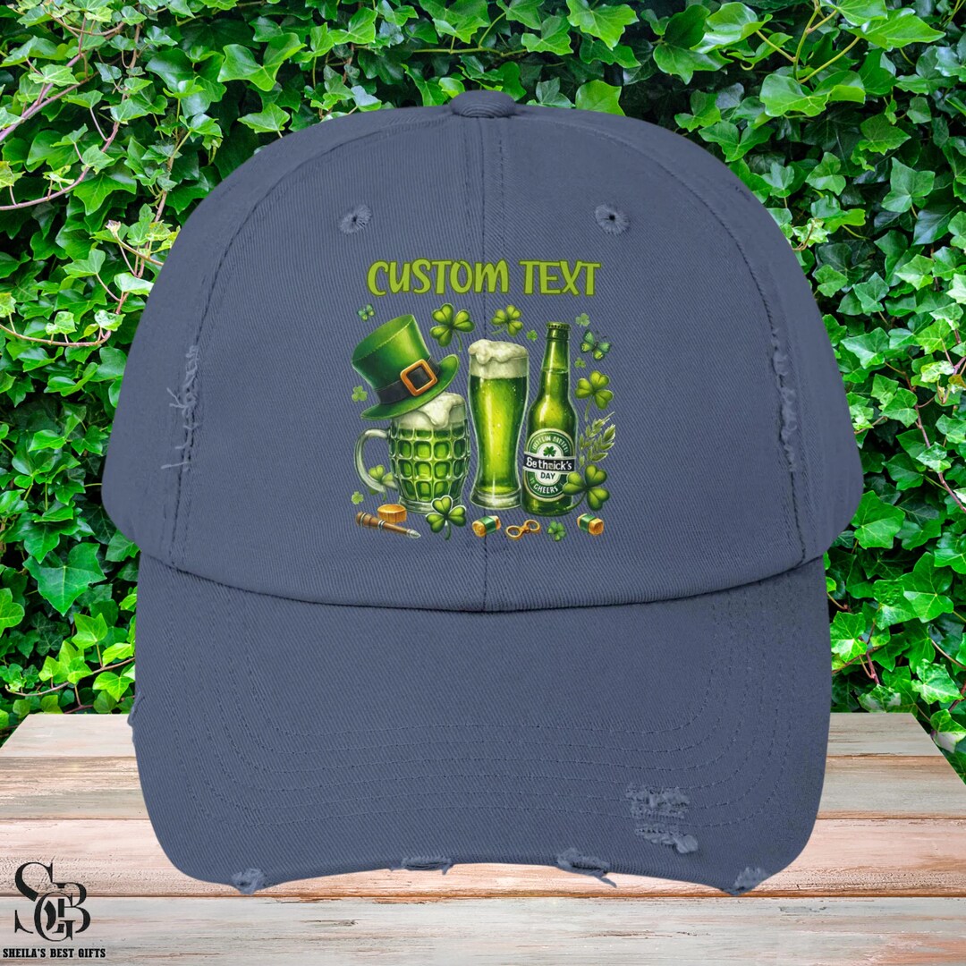 St. Patrick's Day Cap, Unisex Irish Hat, Custom Text Hat, Green Beer ...