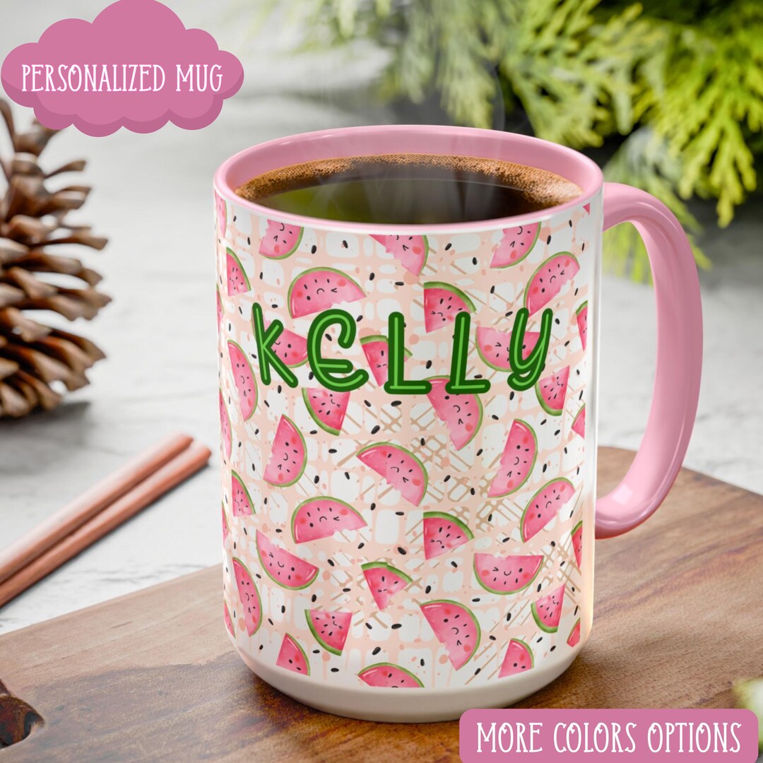 Custom Watermelon Mug, 15 Oz, Summer Aesthetic, Watermelon Coffee Cup ...