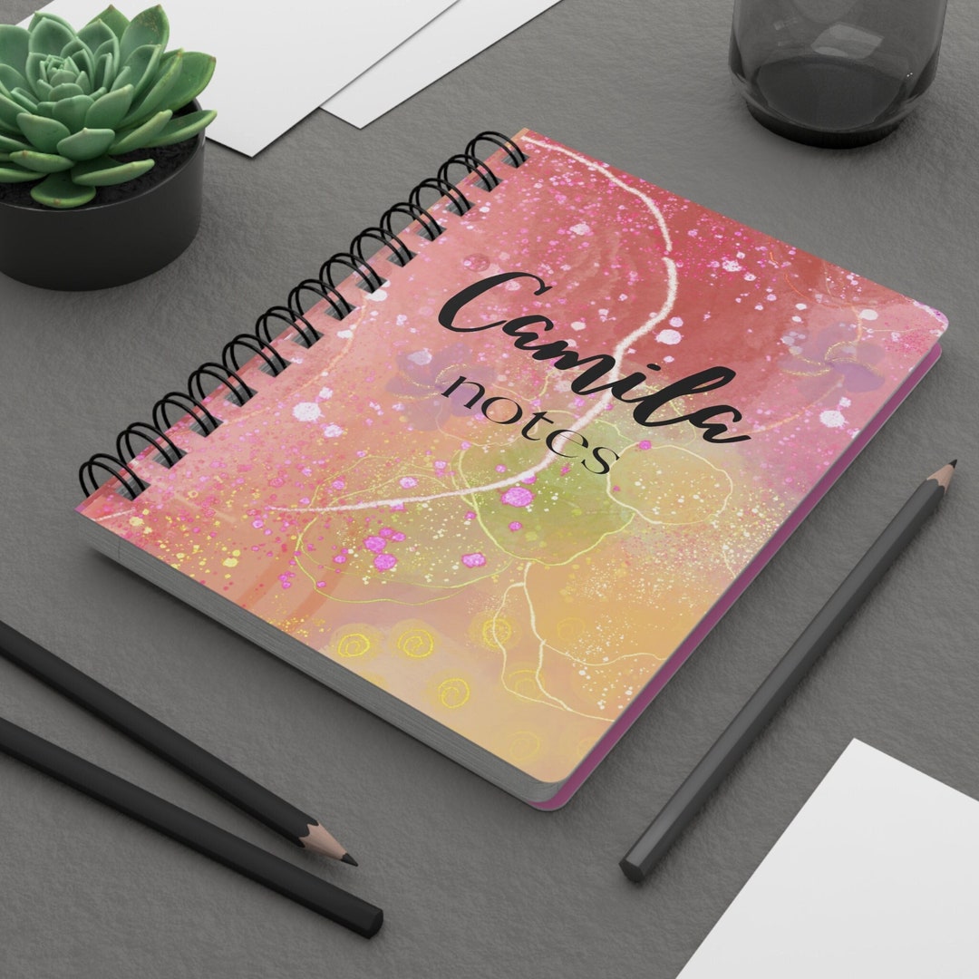 Pink Watercolor Spiral Journal Custom Notebook Gift for Her Birthday ...