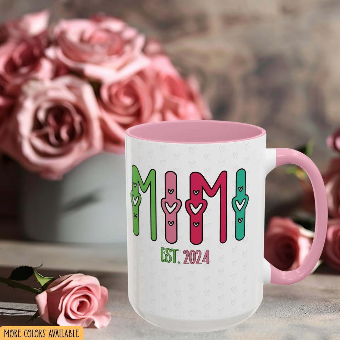 Custom Mimi Coffee Mug, 15oz, New Grandma Gift, Coquette Mug for Mother ...