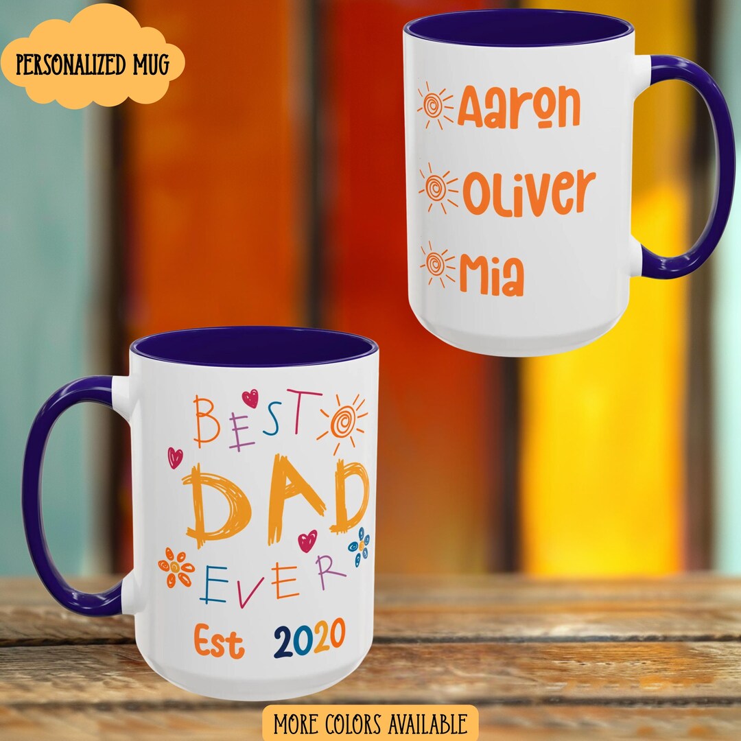 Personalized Dad Mug With Kids Name, Sentimental Father's Day Present ...