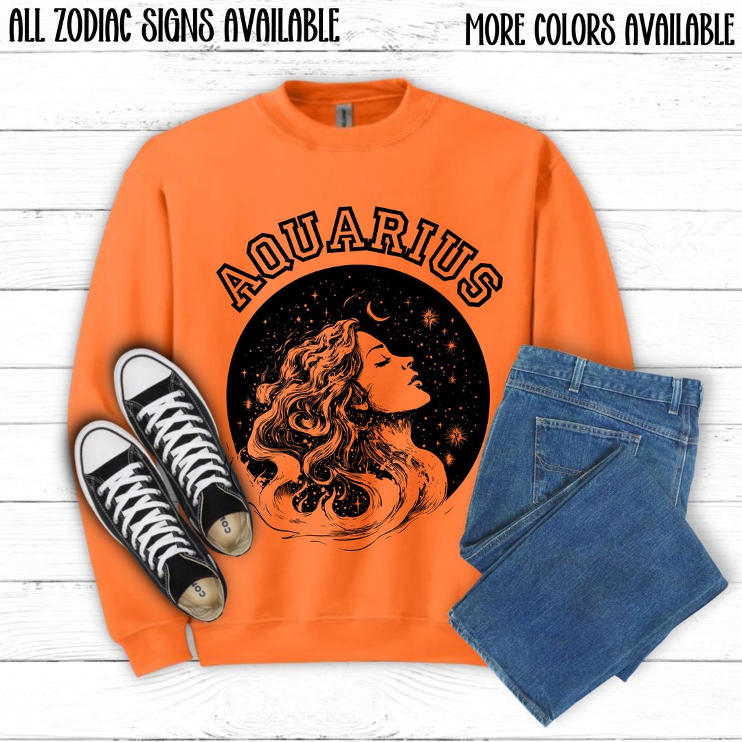 Zodiac Sweatshirt, Unisex Sweater, Birthday Gift - Crewneck Jumper ...