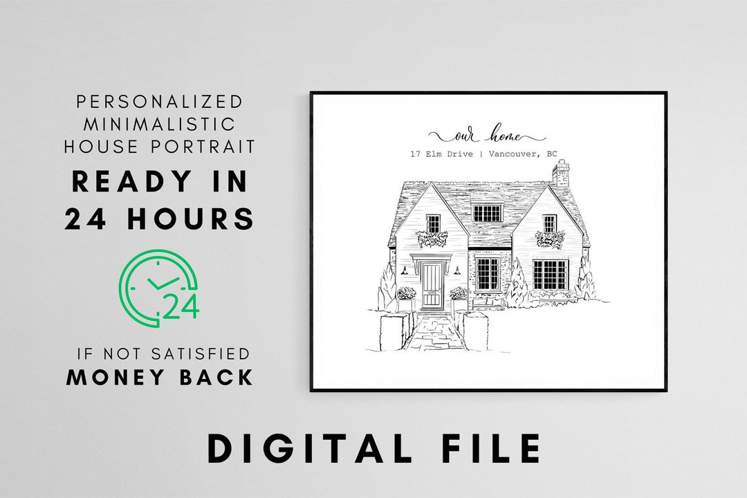 Custom House Line Drawing Digital File Minimalistic Line - Etsy