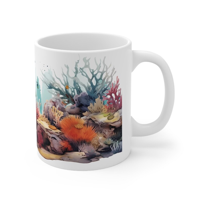 Coral Reef Coffee Mug: Watercolor Marine Life Design - Etsy UK