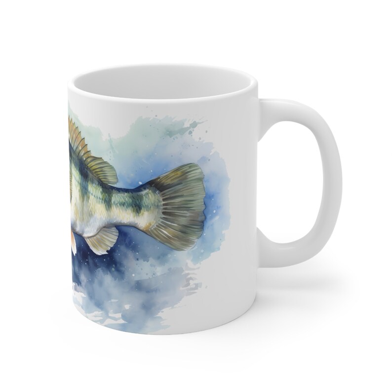 Large Mouth Bass Coffee Mug: Watercolor Fishing Gift - Etsy