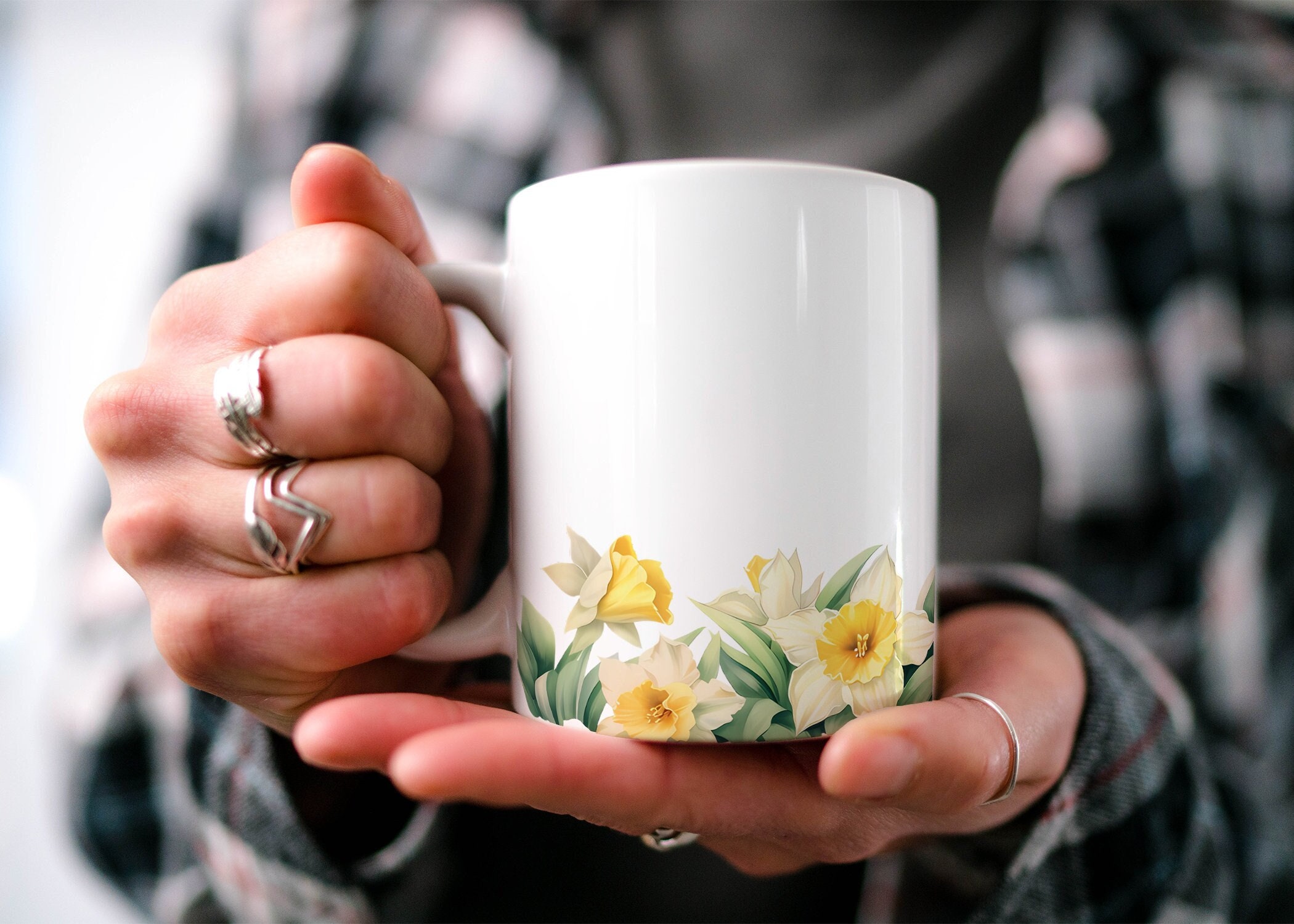 Charming Daffodils Mug, Enchanting Floral Cottagecore Mug, Botanical ...