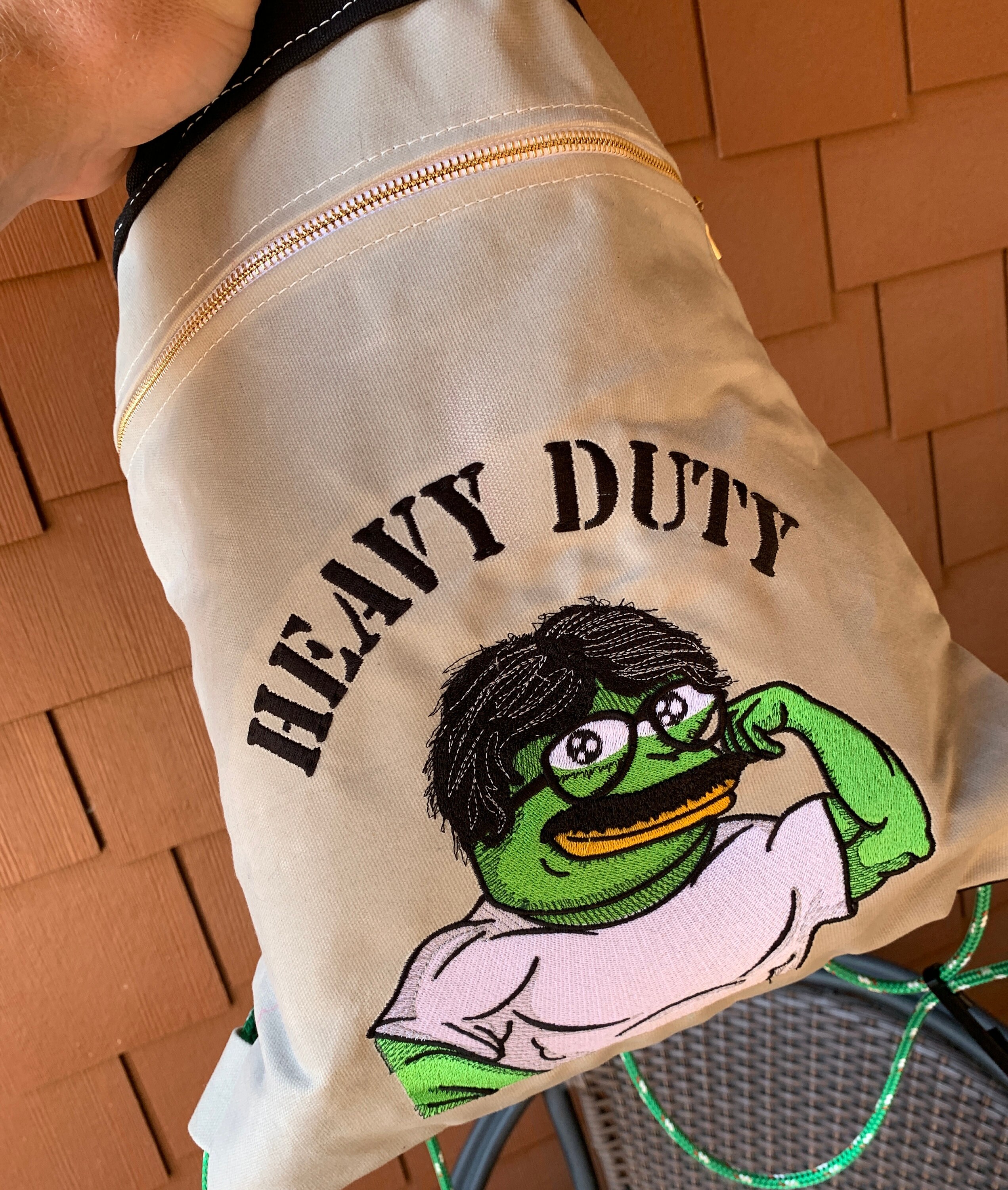 Black Heavy Duty Mike Mentzer Buff Pepe Drawstring Gym Backpack - Etsy