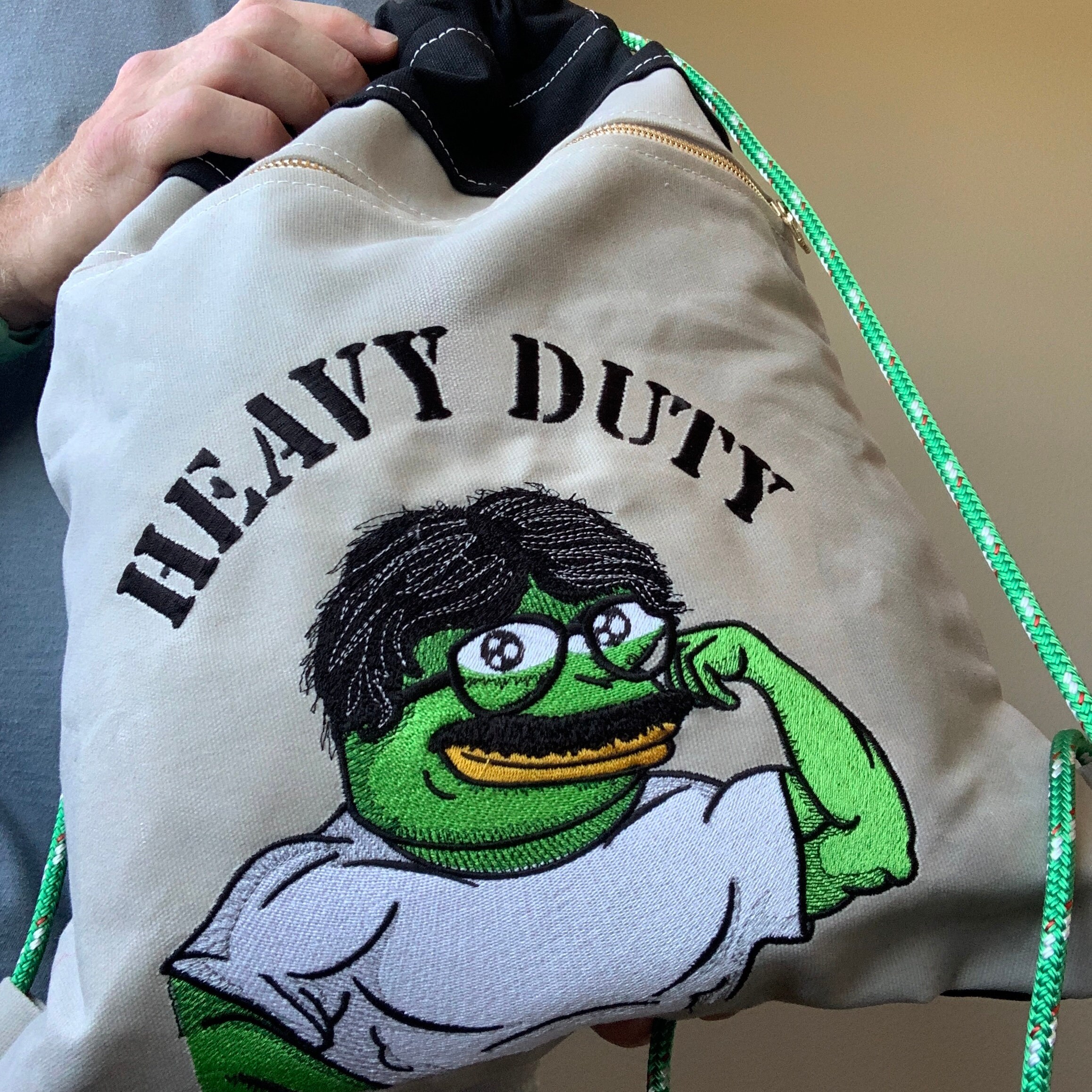 Black Heavy Duty Mike Mentzer Buff Pepe Drawstring Gym Backpack - Etsy