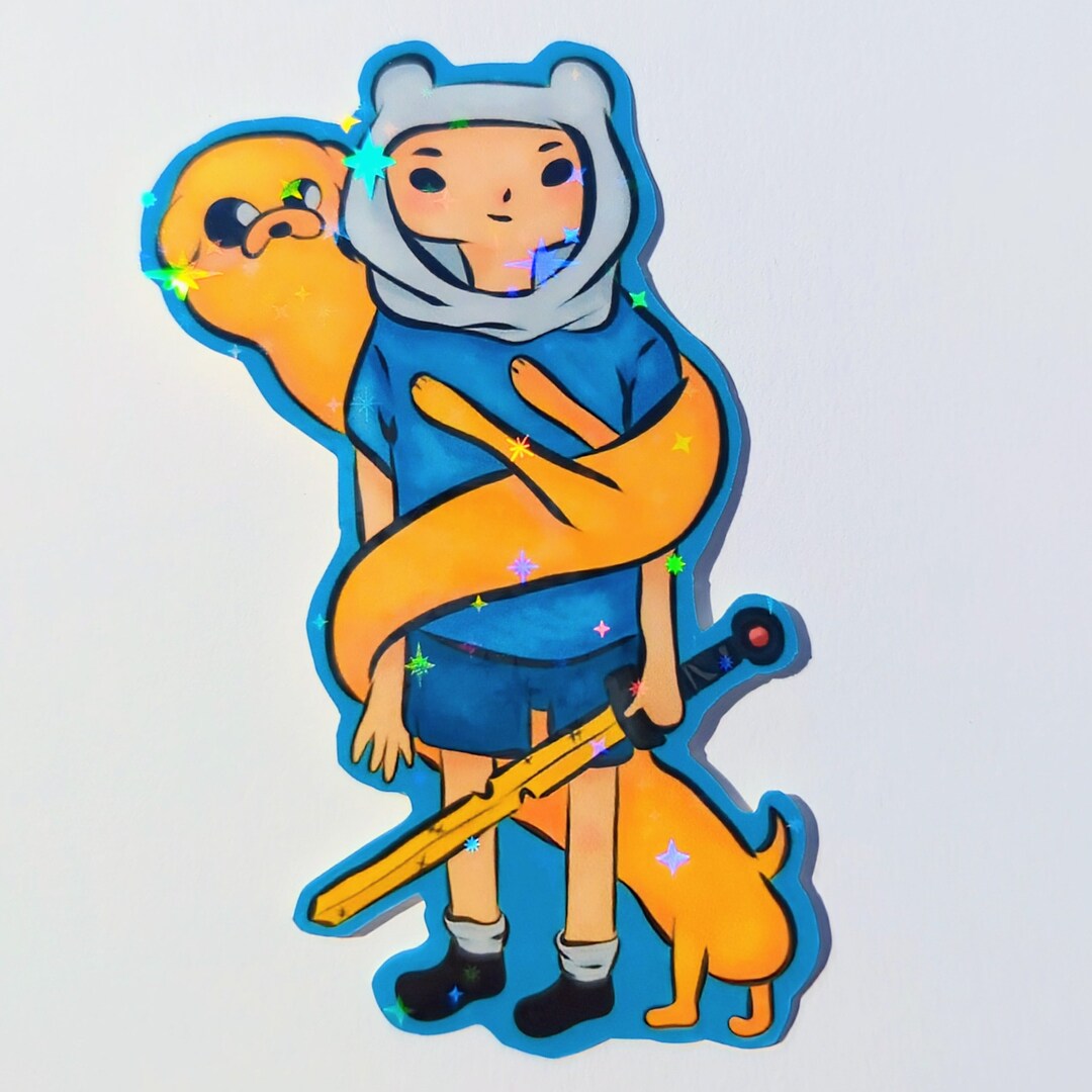 Finn and Jake Glitter Sticker Adventure Time Vinyl Sticker Cartoon ...