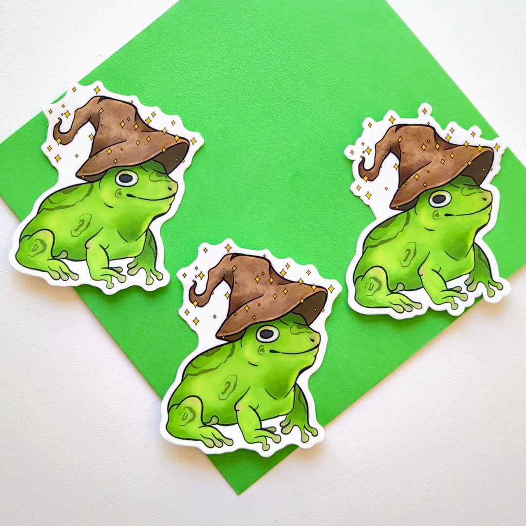 Wizard Frog Sticker | Waterproof Vinyl Sticker | D&D Sticker | Wizard ...