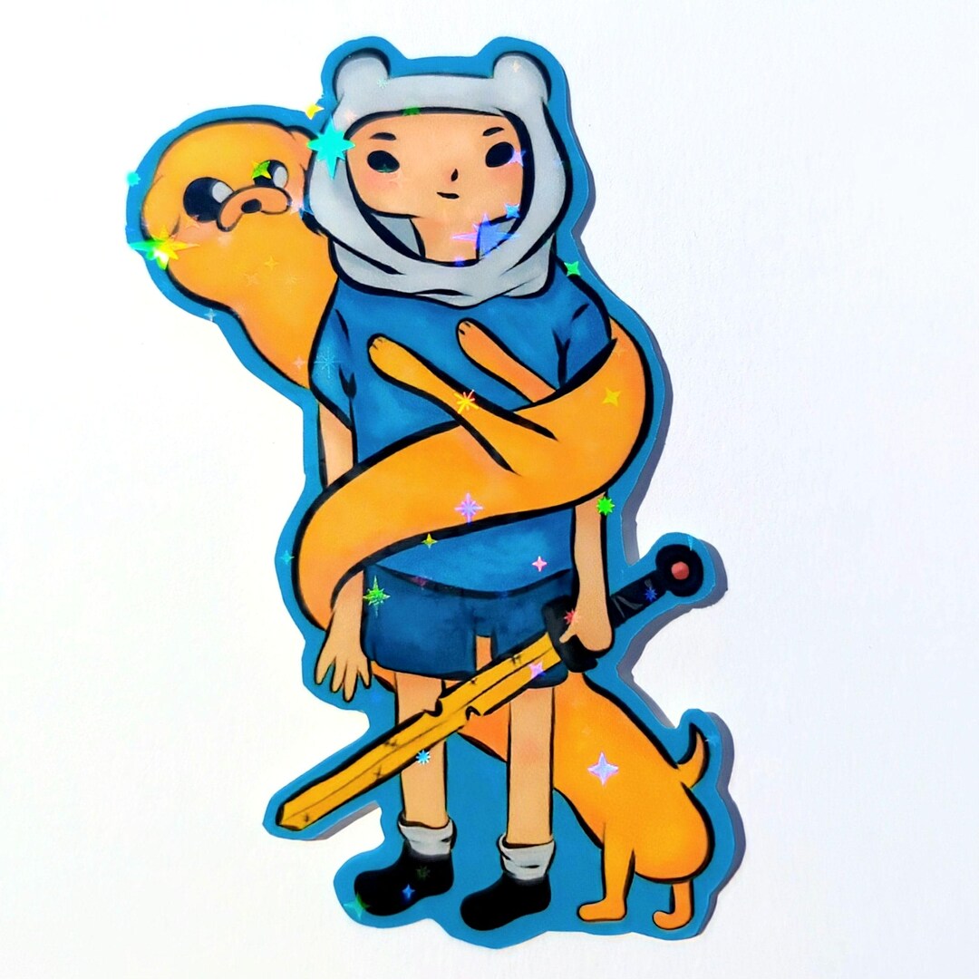 Finn and Jake Glitter Sticker | Adventure Time | Vinyl Sticker ...