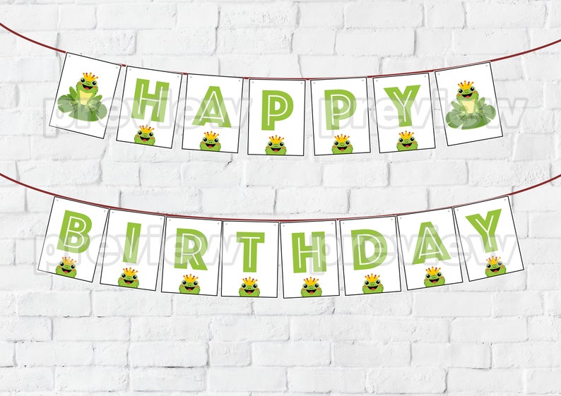 HAPPY BIRTHDAY Frog Banner Digital Printable - Etsy