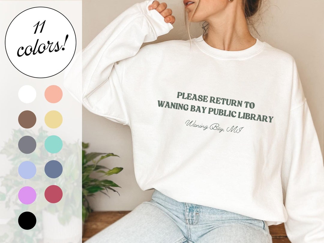 Waning Bay Library Crewneck Sweatshirt, Funny Story Book Lover Gift - Etsy