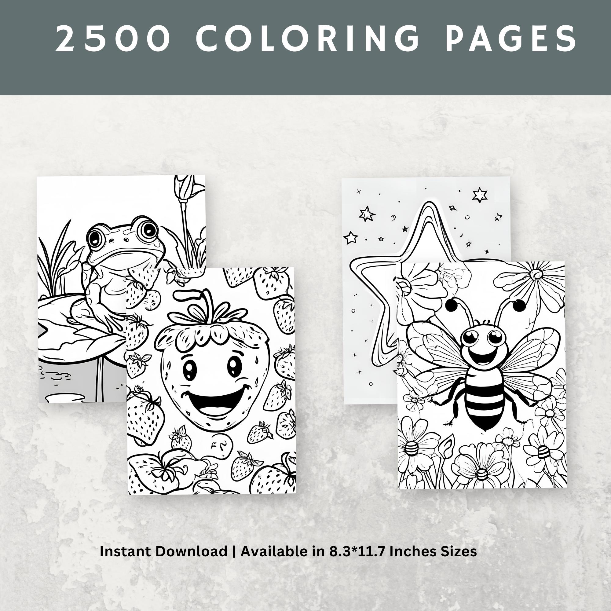 2500 Kids Coloring Pages Bundle: Toddler & Preschool Printable ...