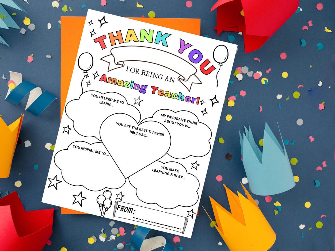 Teacher Appreciation Coloring Pages - Printable Thank You Gift for ...