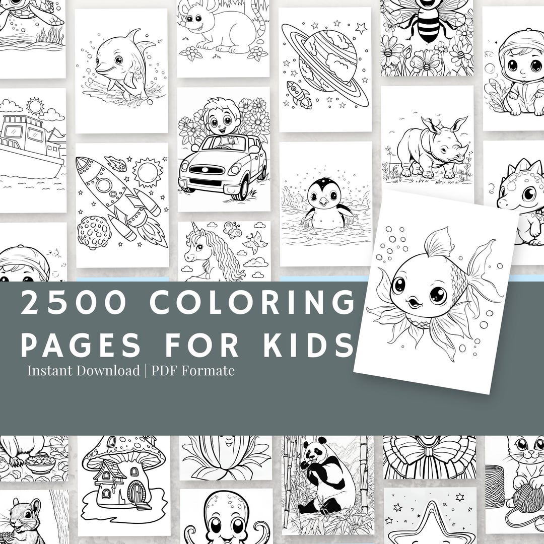 2500 Kids Coloring Pages Bundle: Toddler & Preschool Printable ...