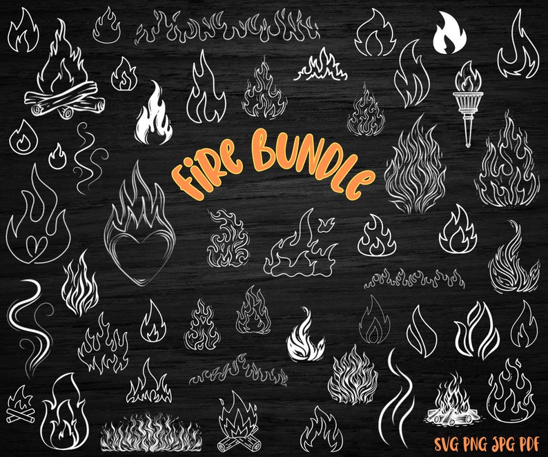 Fire SVG Bundle, Fire Clipart, Fire Png Files, Fire Flames Svg, Flames ...