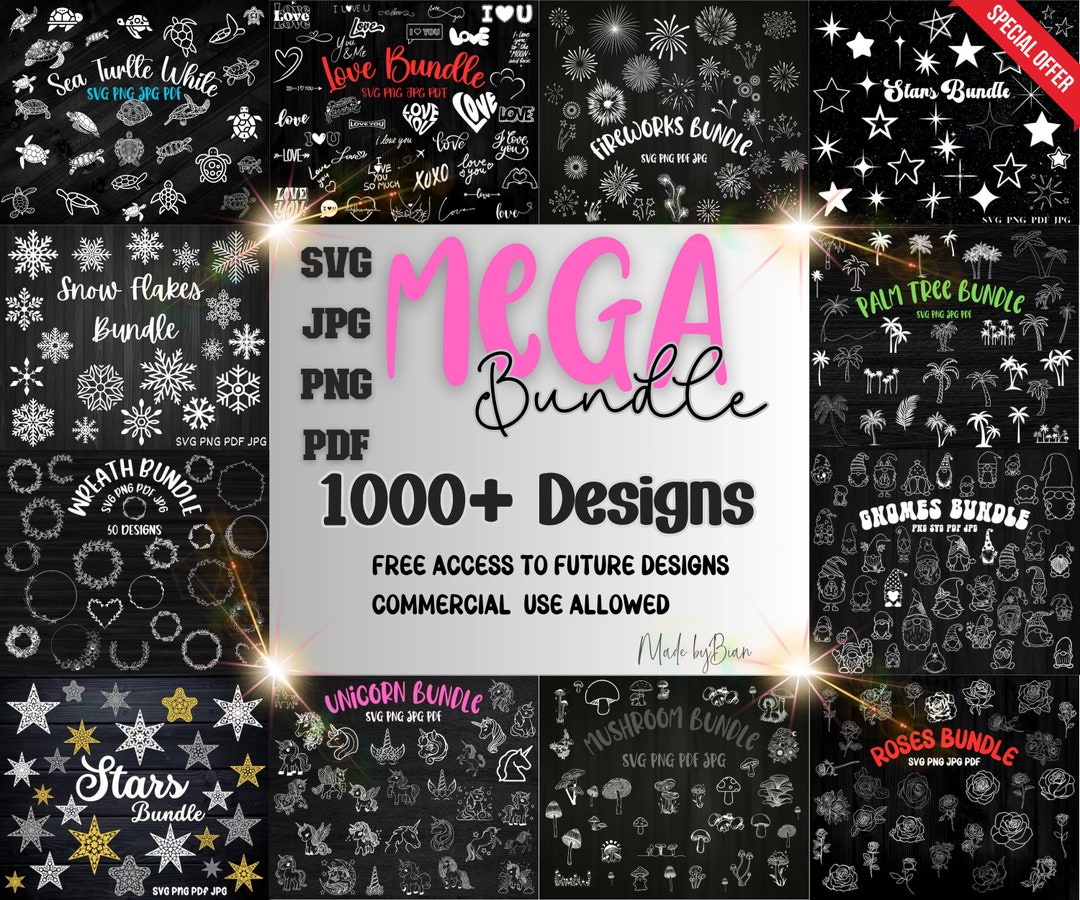 MEGA Bundle SVG and PNG and Clipart, Whole Shop Bundle, Svg Bundles for ...