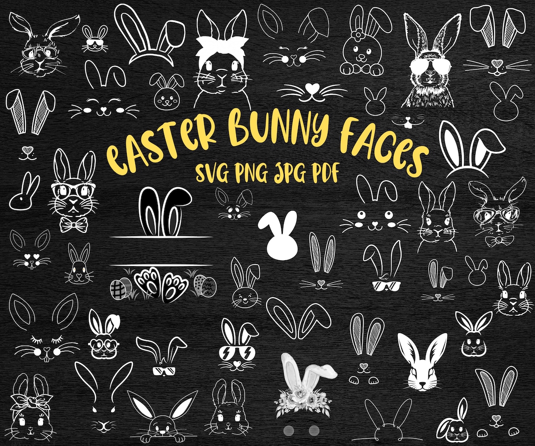Easter Bunny Face SVG Bundle, Easter Bunny Faces Svg, Cute Bunnies PNG ...