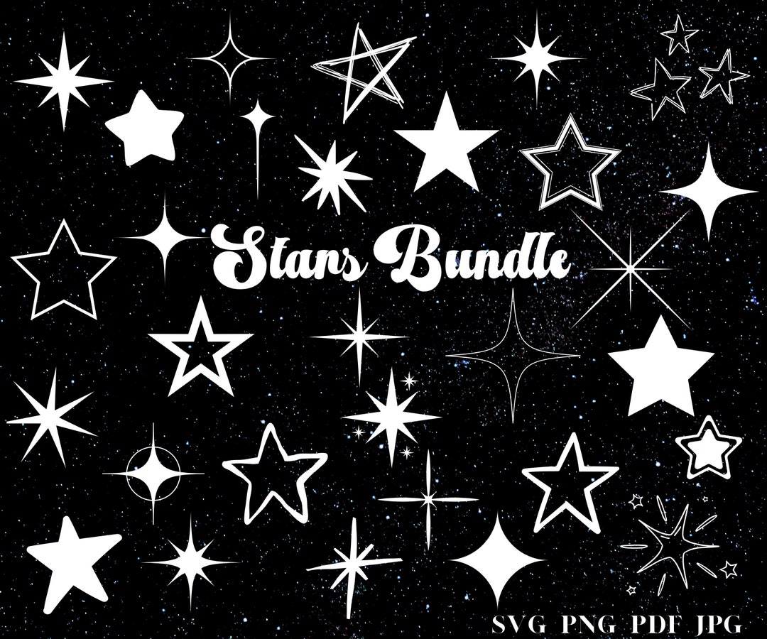 Sparkle Stars SVG Bundle, Sparkles and Stars, Shooting Star Png, Cut ...