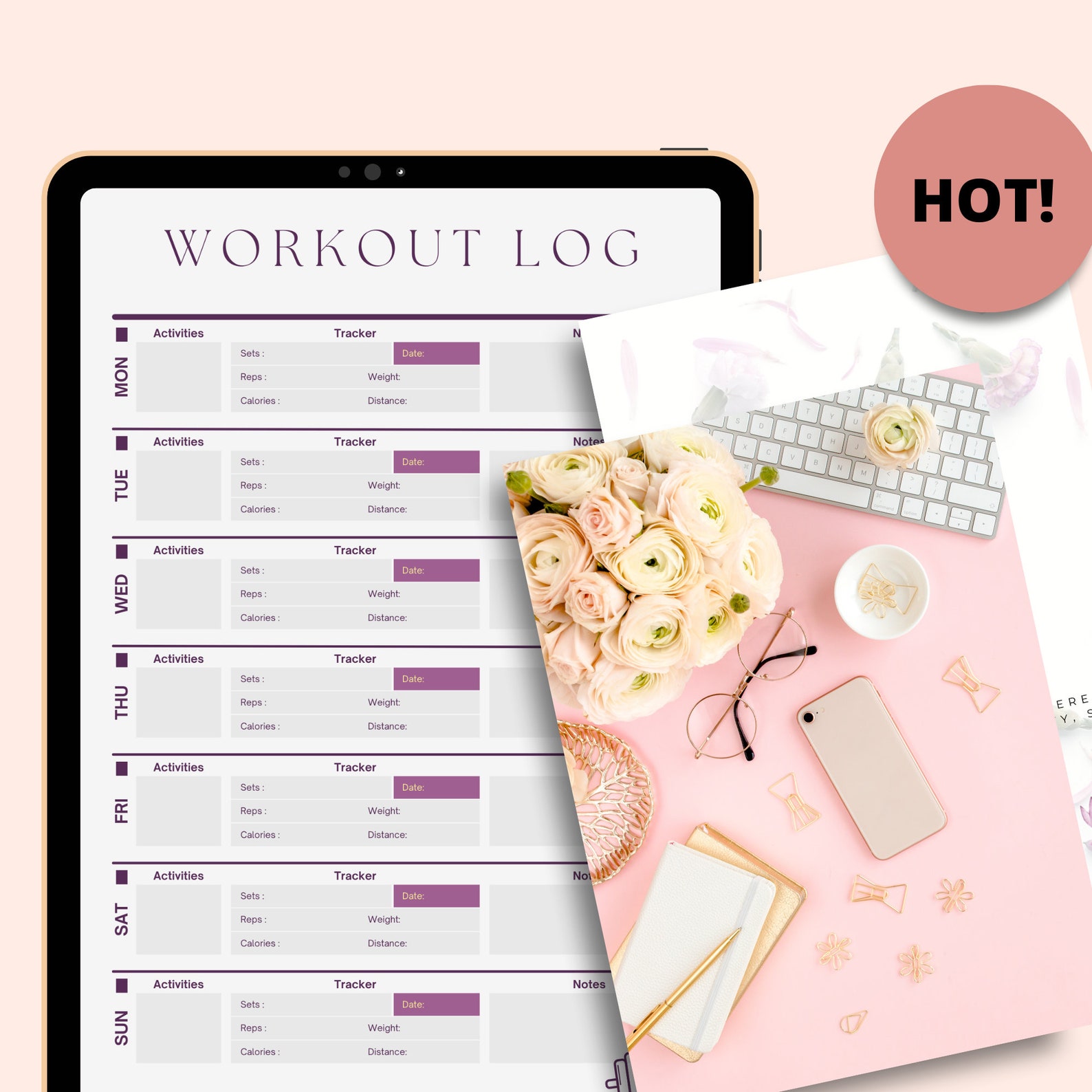 DIGITAL WORKOUT LOG, Workout Tracker, Workout Planner, Meal Planner ...