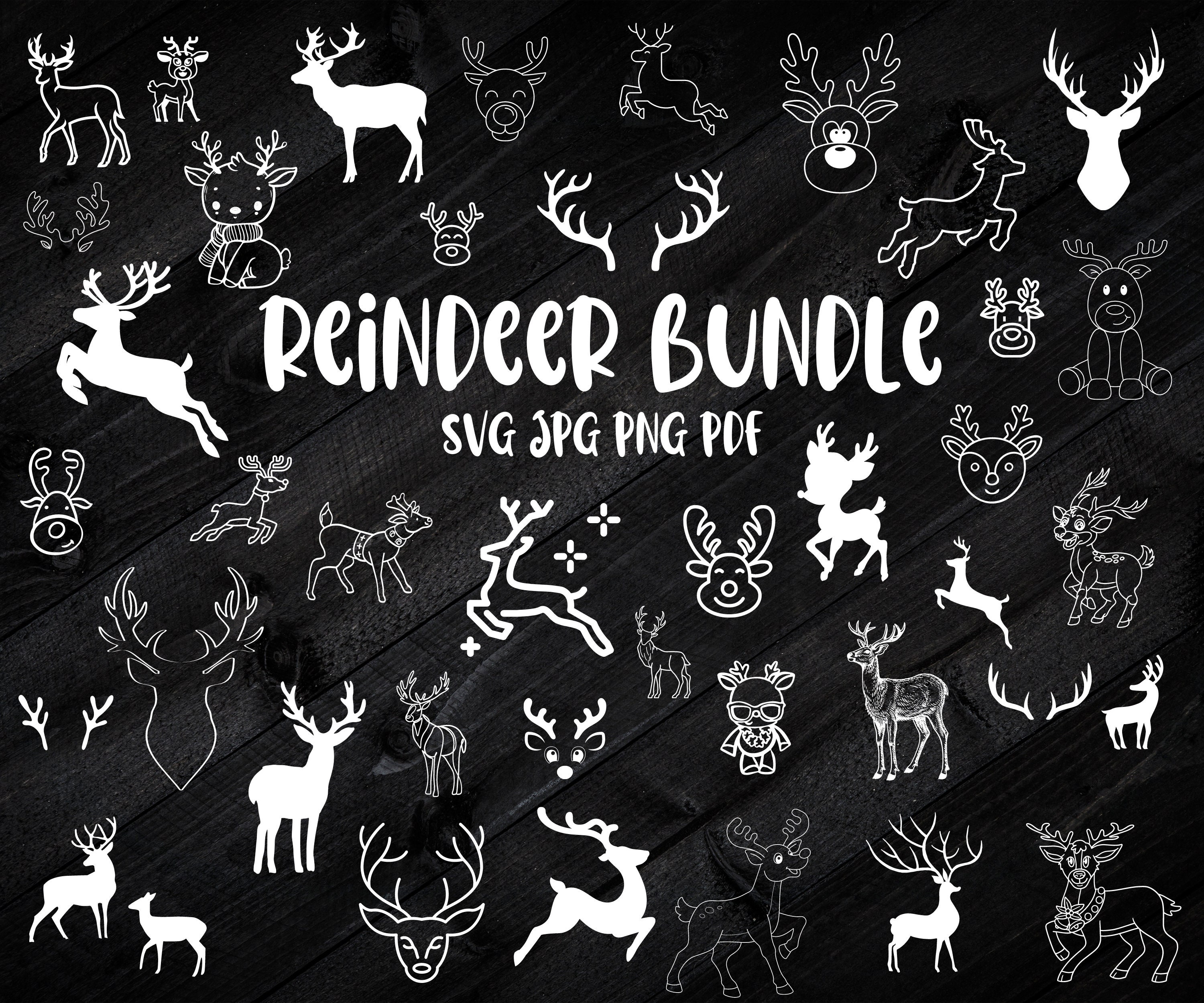 Reindeer Svg Bundle, Christmas Ornaments, Reindeers Cut File, Clipart ...