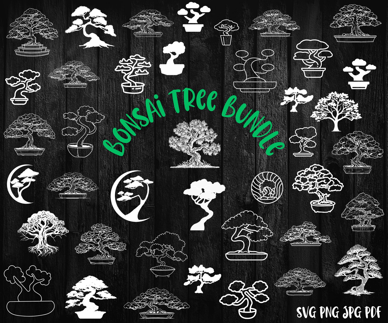 Bonsai SVG Bundle, Japanese Bonsai Tree Bundle, Japan Clip Art Image ...