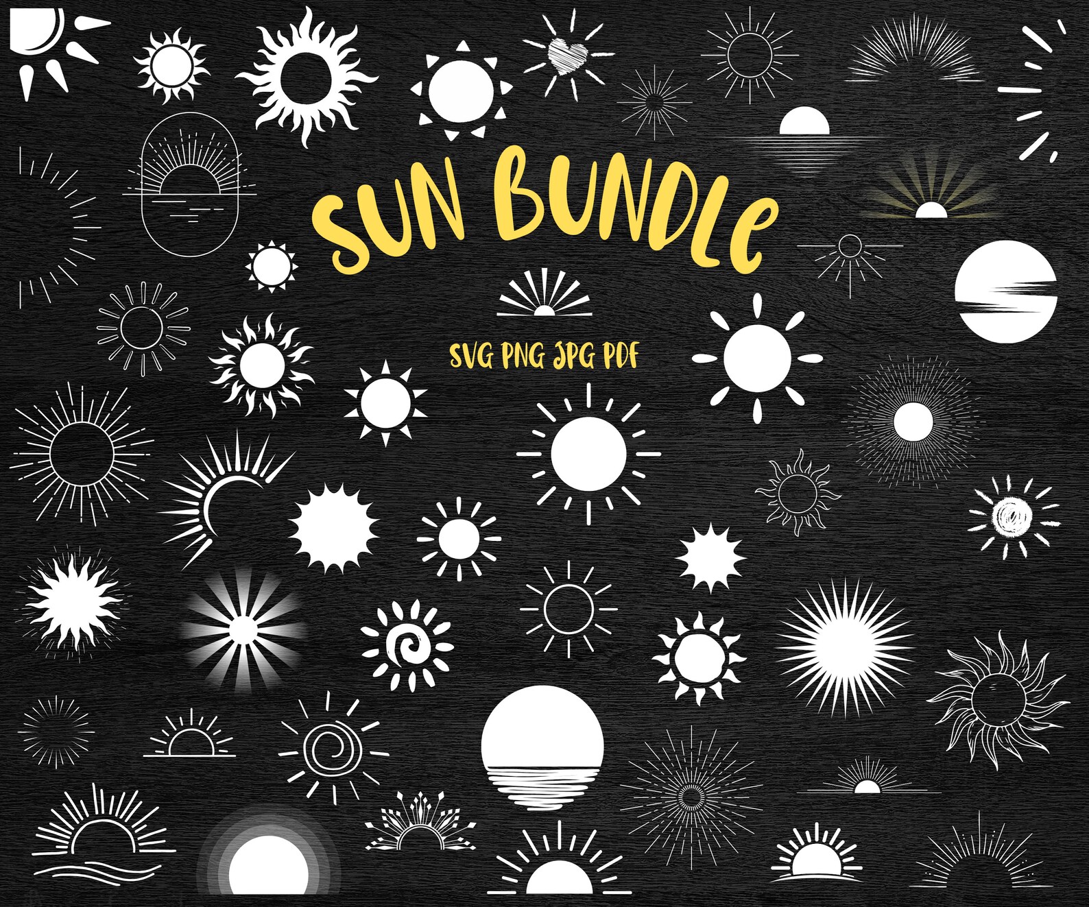 Sun SVG Bundle, Summer Sun Svg for Cricut, Sunrise Clipart, Sun Cut ...