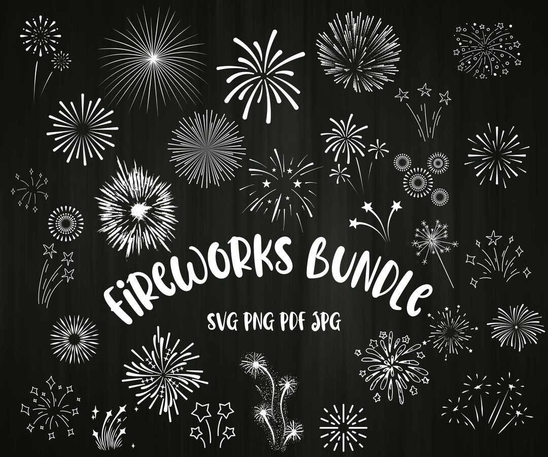 Fireworks SVG Bundle, 4th of July Png Bundle Fireworks, Birthday, New ...