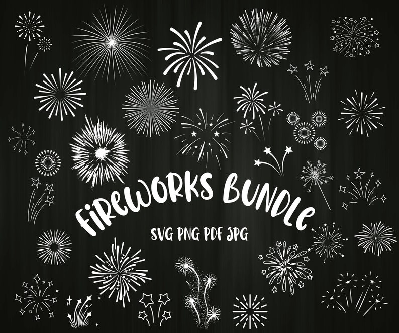 Fireworks SVG Bundle, 4th of July Png Bundle Fireworks, Birthday, New ...