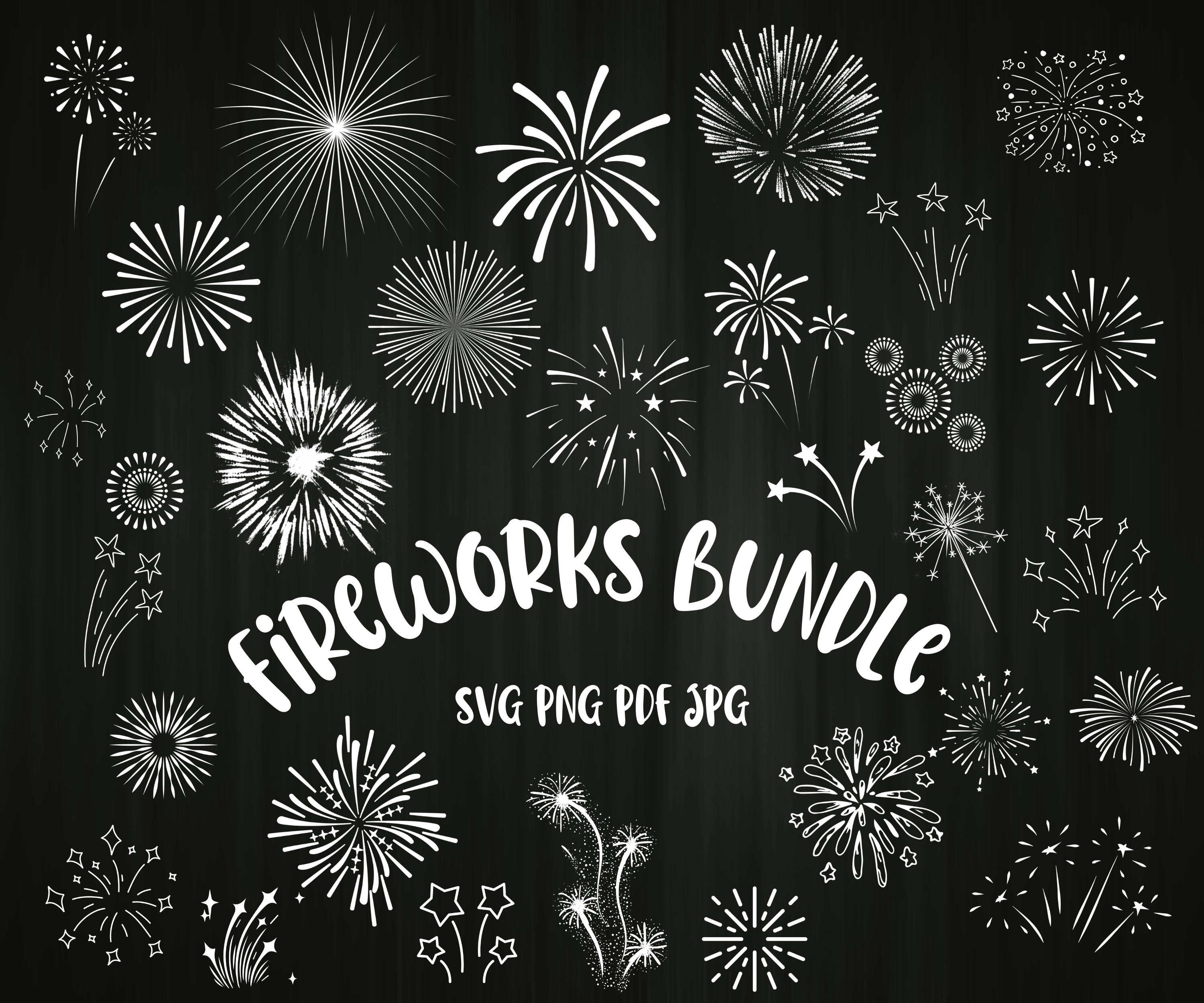 Fireworks SVG Bundle, 4th of July Png Bundle Fireworks, Birthday, New ...