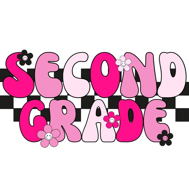 Retro Pink Teacher Second Grade Level SVG Digital Download - Etsy