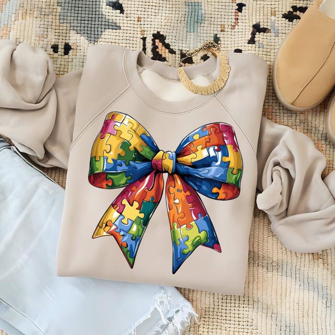 Austim Awareness Coquette Bow Ribbon PNG, Autism Coquette,autism ...