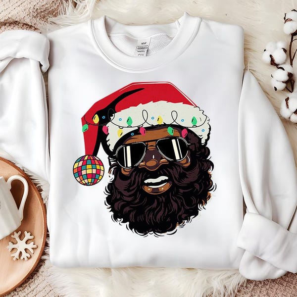 Black Santa Svg - Etsy