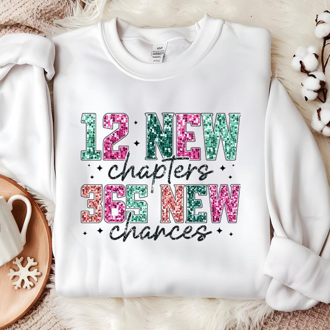 12 New Chapters Svg, 365 New Chances Svg, Brushstroke New Year Svg, New ...
