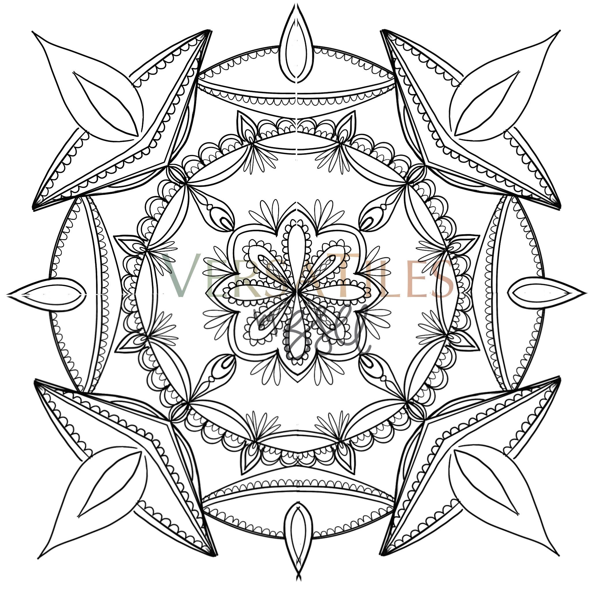 Diwali Diya Rangoli Coloring Sheet Kids Activity - Etsy