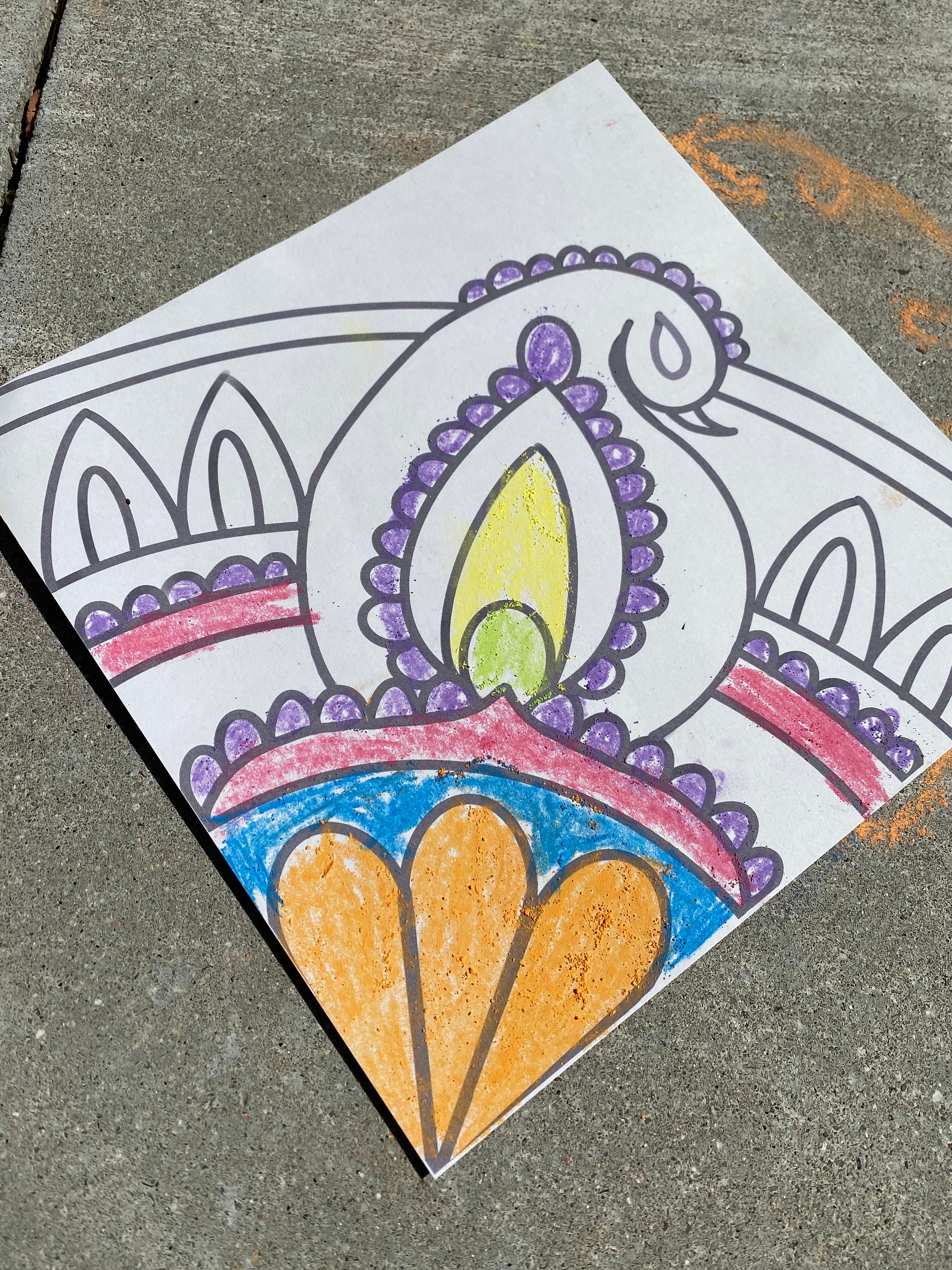Diwali Paisley Rangoli Coloring Sheet Kids Activity - Etsy