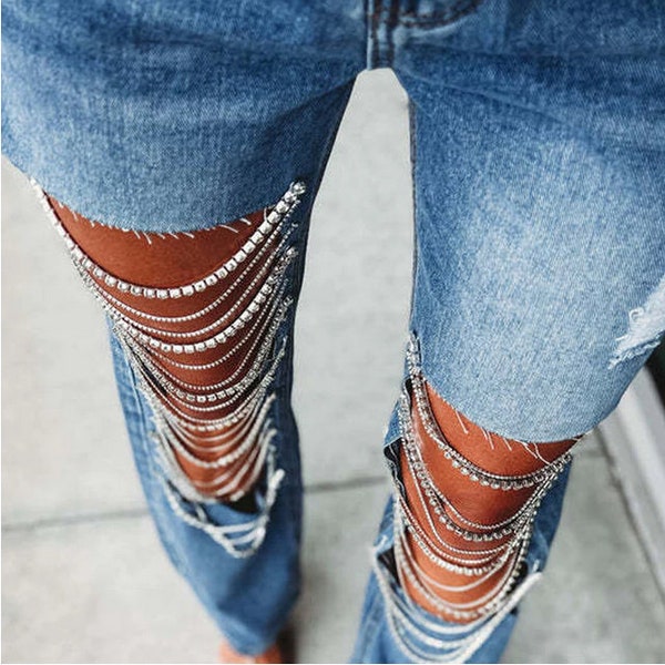 Jeans With Chains - Etsy