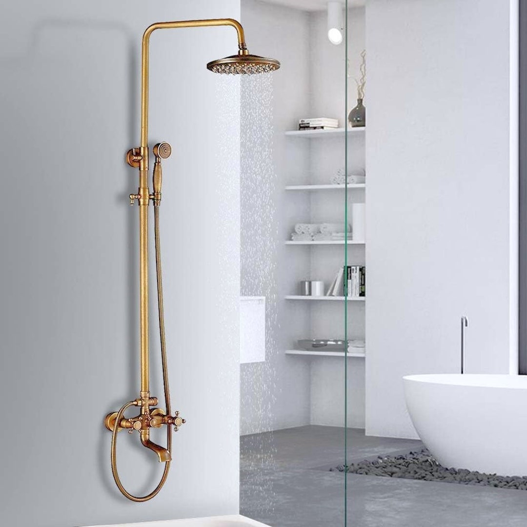 European Shower System , Antique Brass Outdoor Shower Faucet , Indoor ...