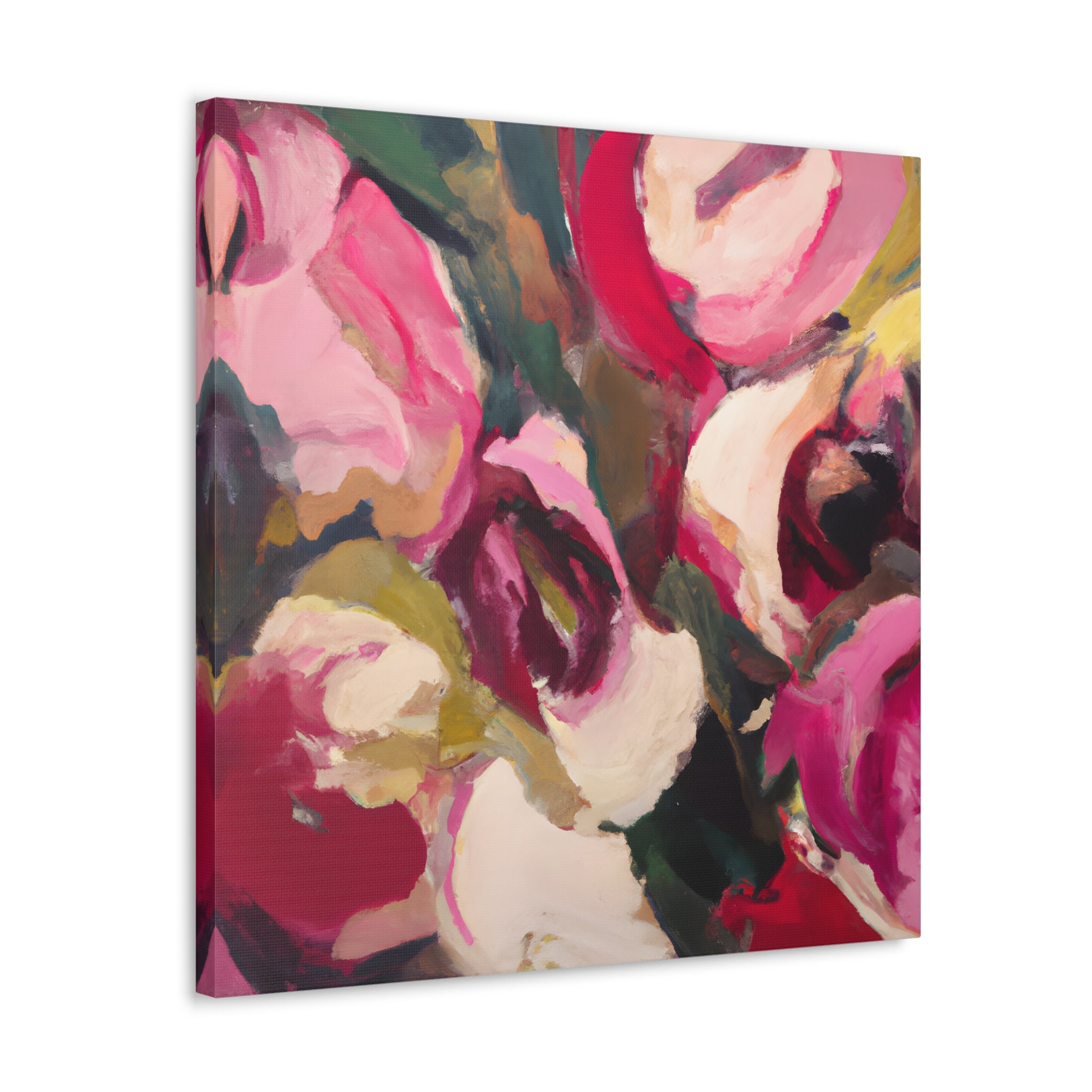 Lush Red Rose, Large Wall Art , Floral, Modern Art , Abstract Painting ...