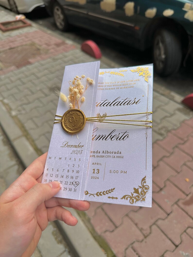 Acrylic Wedding Invitation Quinceanera Invitation, Elegant Design for ...