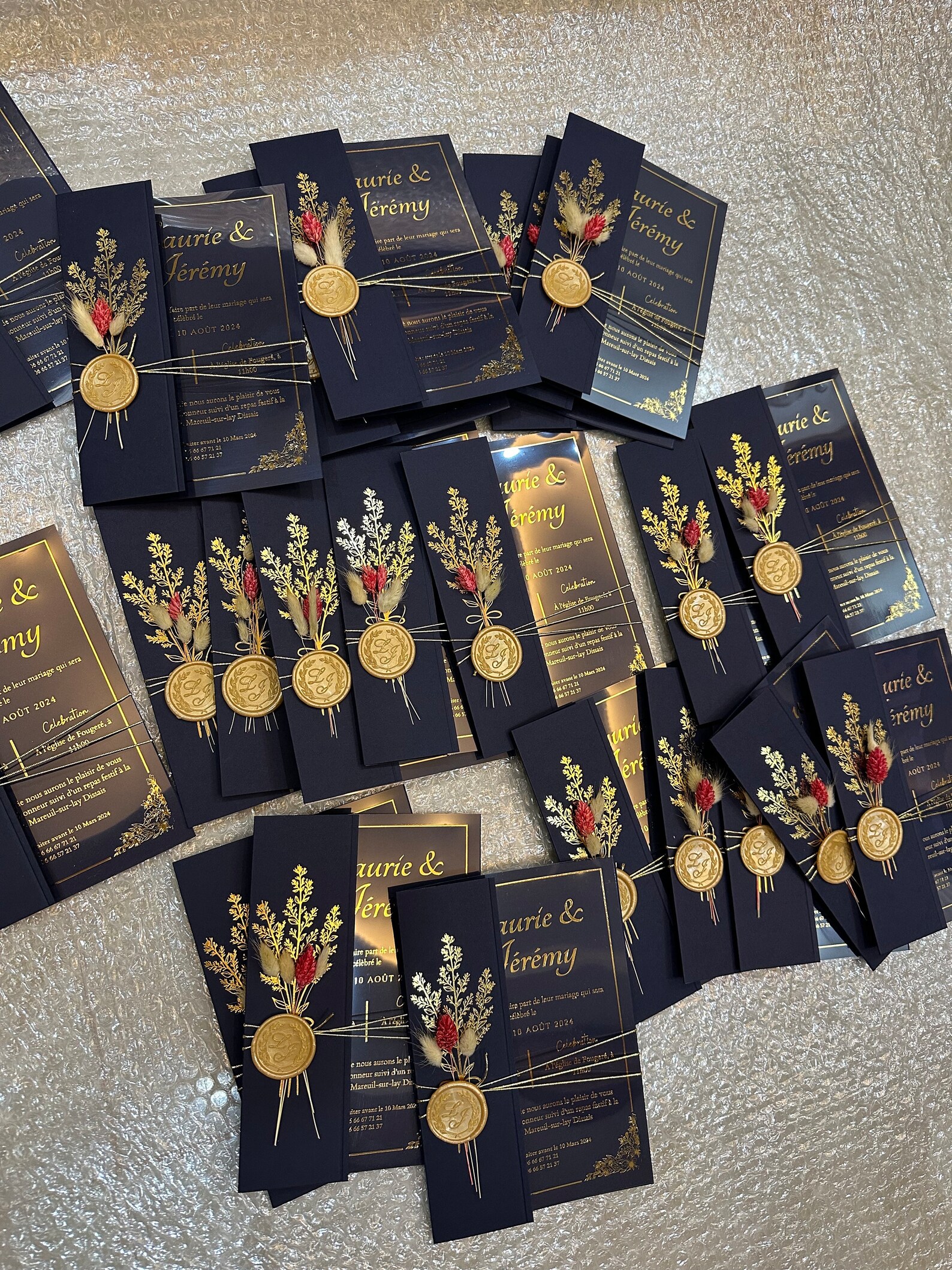 Elegant Acrylic Wedding Invitation Quinceanera Invitation, Navy Blue ...