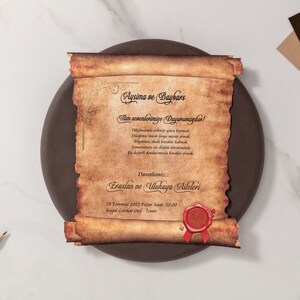 Parchment Invitation - Elegant Foldable Wedding Invite, Luxury ...