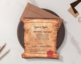 Scroll Wedding Invitation,scroll Invitation,engagement Invitations ...