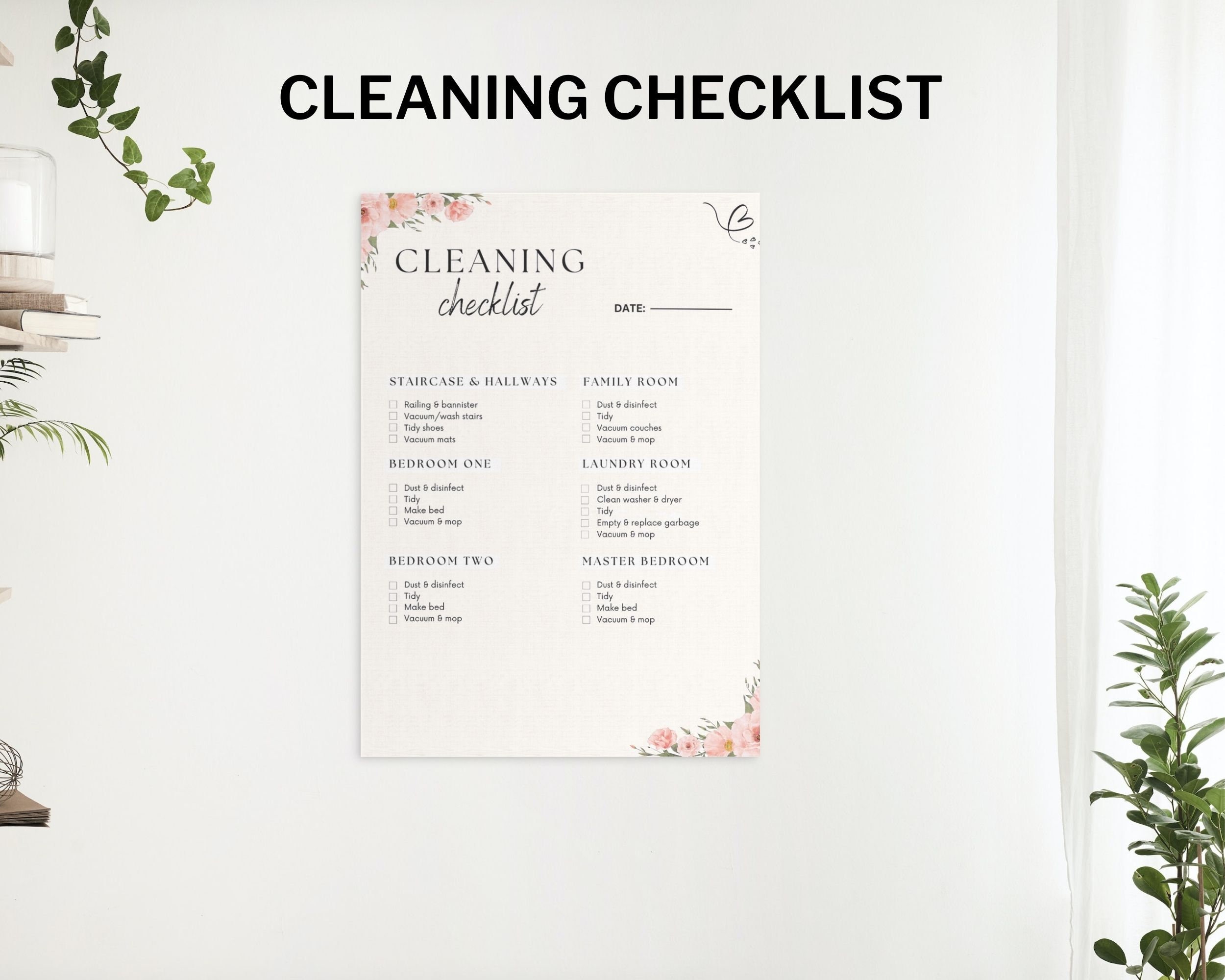 Cleaning Checklist, Keep Home Clean - Etsy