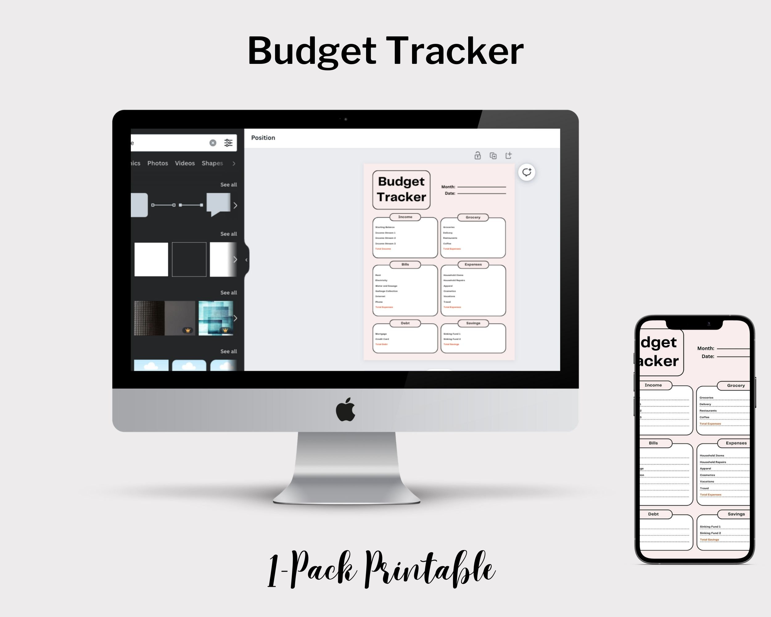 Simple Modern Monthly Budget Tracker | Budget Tracker | Monthly Budget ...
