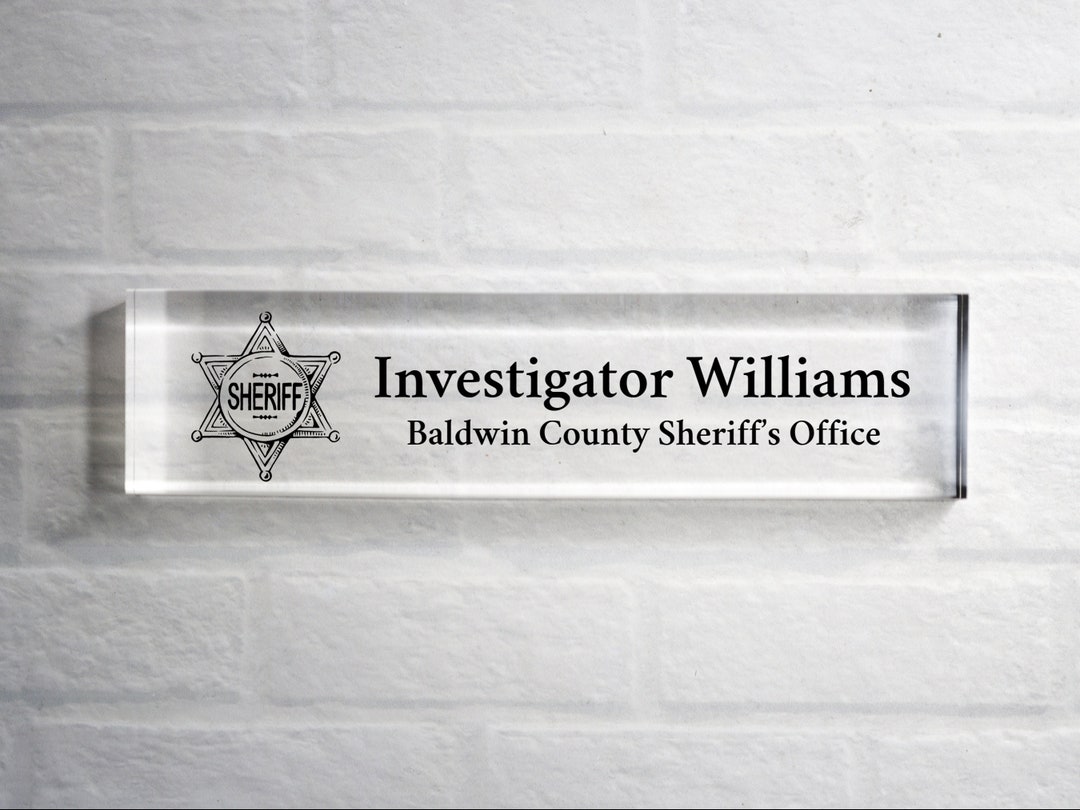 Sheriff Investigator Detective Deputy Personalized Desk Name - Etsy